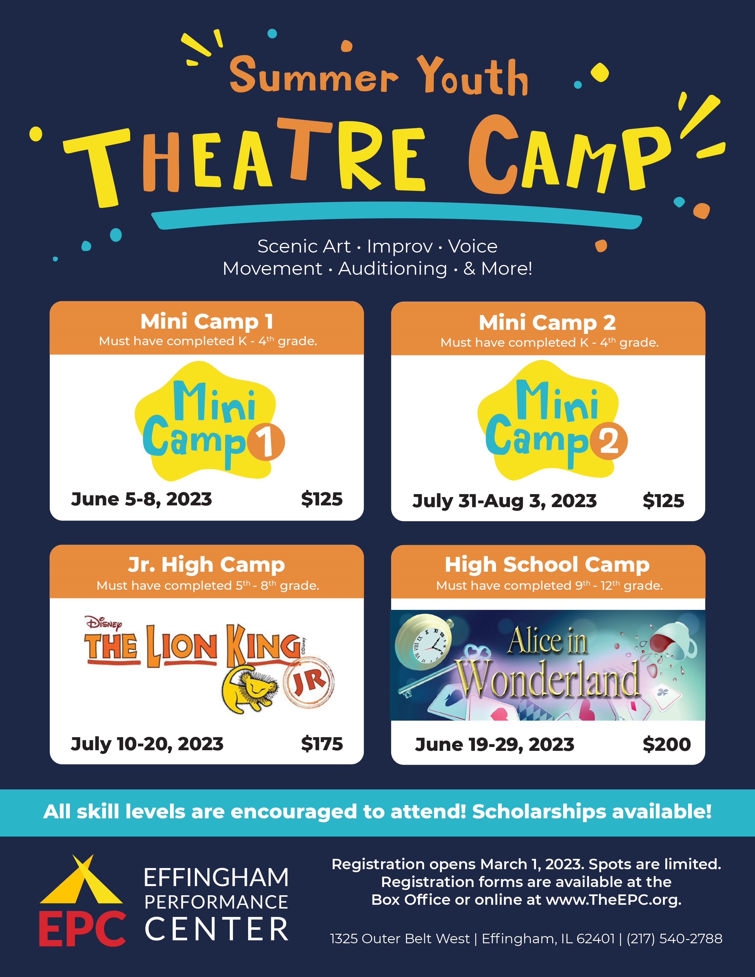 Summer Theatre Camp | Effingham Performance Center